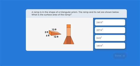 A Ramp Is In The Shape Of A Triangular Prism The Ramp And Its Net Are Sh