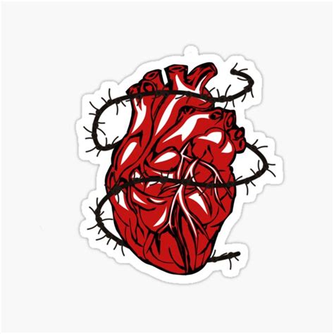 Barbed Wire Heart Sticker By Ph Design Redbubble
