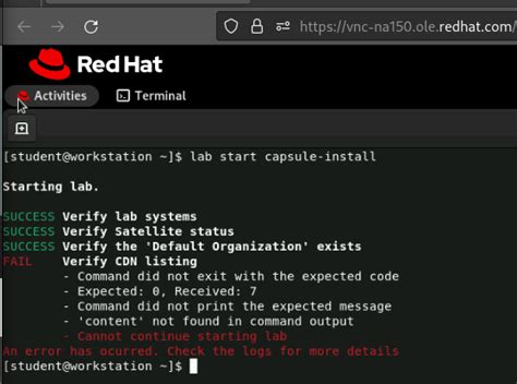 Solved Lab Start Fails With Guided Exercise Install A Sa Red Hat
