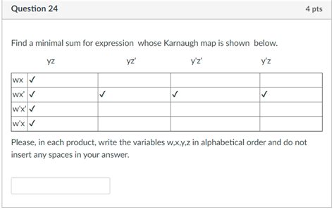 solved question 24 4 pts find a minimal sum for expression