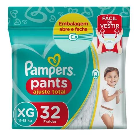 Fraldas Pampers Pants Ajuste Total Xg X 32 Unidades Frete Grátis