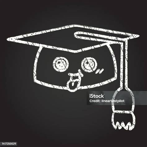 Graduation Cap Chalk Drawing向量圖形及更多卡通圖片 卡通 四方帽 大學 Istock