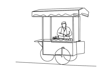 Premium Vector Street Food Market Stalls Standing In Public Park On