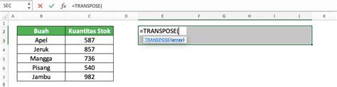Cara Menggunakan Rumus Transpose Excel Fungsi Contoh Dan Langkah