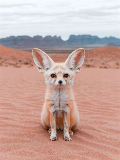 Cute Fennec Fox Sitting In The Sand Dunes Stock Illustration Illustration Of Wild Night