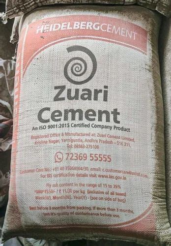 Zuari 43 Grade Ppc Cement At Rs 340 Bag Cement In Koilkuntla Id 2852122221855