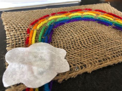 Burlap Rainbow Colored Yarn And Fabric For The Clouds Yarn Colors