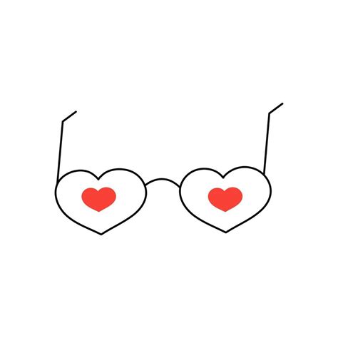 Heart Shaped Glasses With Hearts Inside Valentines Day Vector 16023518