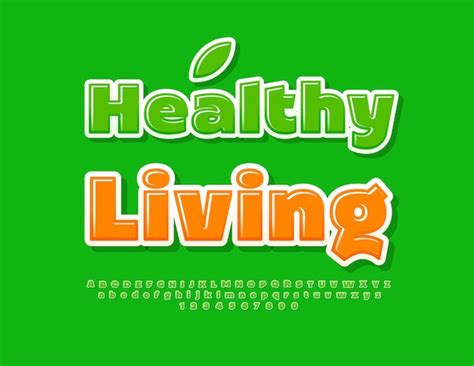 Premium Vector Vector Eco Badge Healthy Living Glossy Green Font