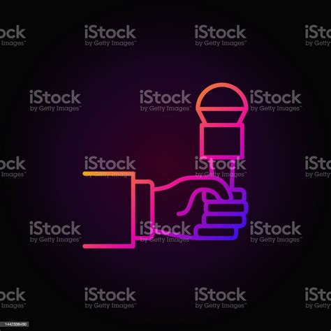 손에 마이크 화려한 아이콘 가수에 대한 스톡 벡터 아트 및 기타 이미지 가수 날씬한 디자인 요소 Istock