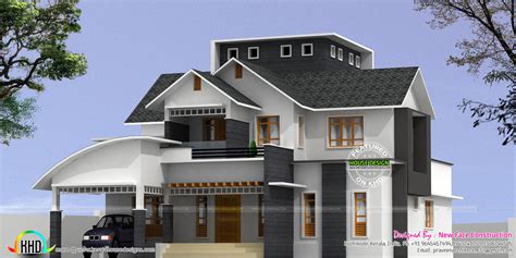 Sloping Roof 2968 Sq Ft 4 Bedroom Home Home Design Decor