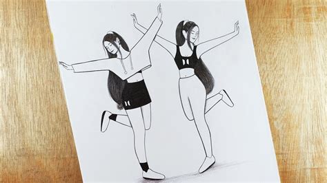 Easy Drawing Girls Drawing How To Draw Girls BFF Best Friends