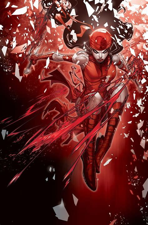 ArtStation Elektra Black White And Blood Issue 1 Cover Jonboy Meyers