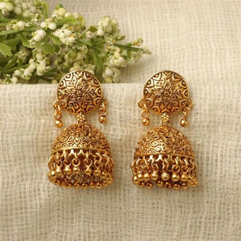 Earrings Design Jhumka In Gold