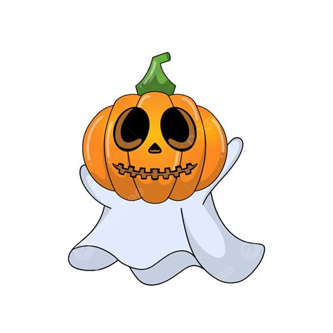 Cute Pumpkin Ghost Halloween Cartoon Pumpkin Ghost Halloween Png