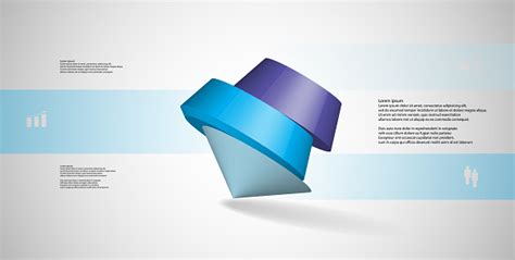 3d 그림 Infographic 템플릿입니다 라운드 국방부 3 색 부분으로 나누어져 있습니다 개체는 비스듬히 회색 흰색 바탕에