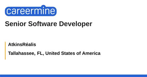 Senior Software Developer Job With Atkinsréalis 2321678
