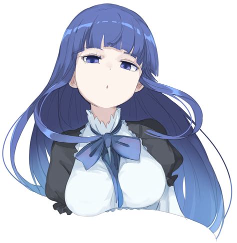 Safebooru 1girl Black Dress Blue Bow Blue Bowtie Blue Eyes Blue Hair