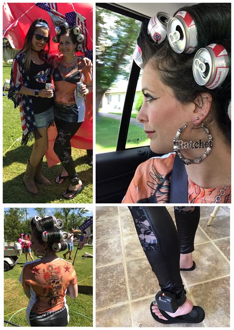 White Trash Party Ankle Monitor Ratchet Beer Can Hair Curlers