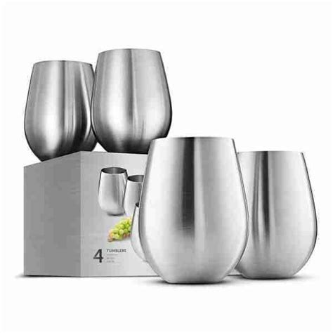Unbreakable Stainless Steel Wine Glasses 18oz