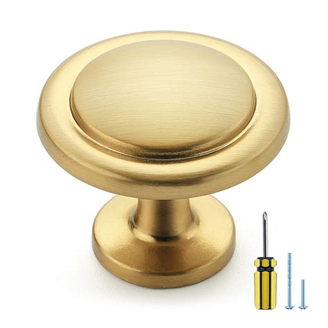 Ravinte 30 Pack 1 14 Cabinet Handles Brushed Brass Kitchen Knobs Dresser Drawer Pulls Gold