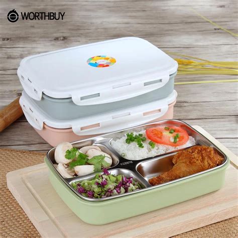 Worthbuy 304 Stainless Steel Japanese Lunch Box Containers With