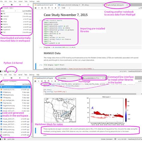 Annotated Screenshots From Jupyterlab Interface In Resen Showing