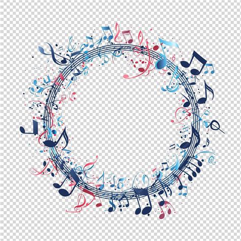 Premium Psd A Colorful Illustration Of A Circle With Musical Notes