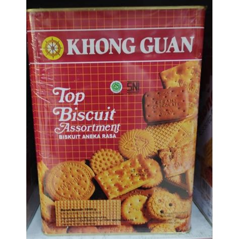 Jual Khong Guan Khongguan Biscuit Biskuit Assorted Top Tin Kaleng Aneka Rasa 1600gr Shopee