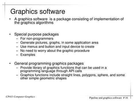 ppt lecture 3 graphics pipeline and graphics software powerpoint
