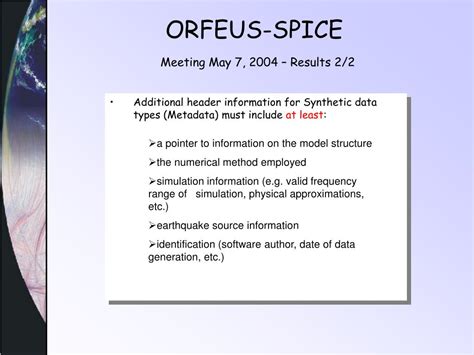 ppt the spice project expected seismic simulation data results of