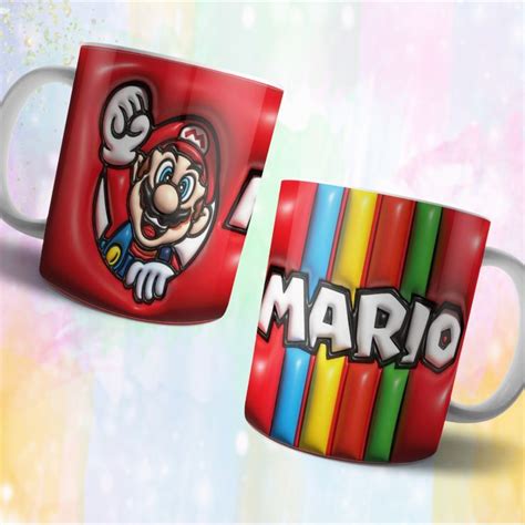 Plantillas Efecto Inflado Para Sublimar Tazas Infantiles Mario Bross