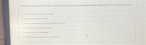 solved fixed order quantities have please choose all
