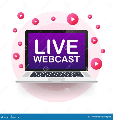 Live Webcast Button Icon Emblem Label Vector Stock Illustration