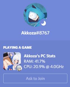 GitHub AkkozaDevelops PCStats Rich Presence