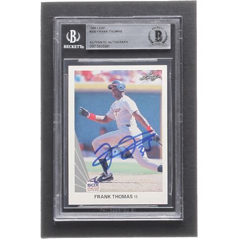 Frank Thomas Signed 1990 Leaf 300 Rc Bgs Pristine Auction