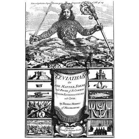 Hobbes Leviathan 1651 Nengraved Frontispeice To The First Edition