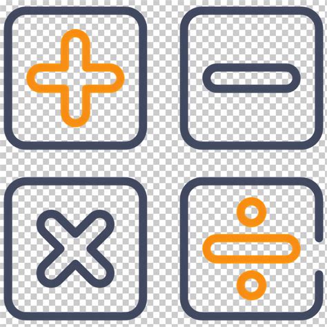 Maths Symbol Mathematical Symbols In Orange And Blue Png Clipart