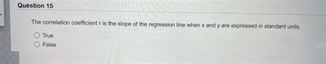 Solved The Correlation Coefficient R Is The Slope Of The Chegg Com