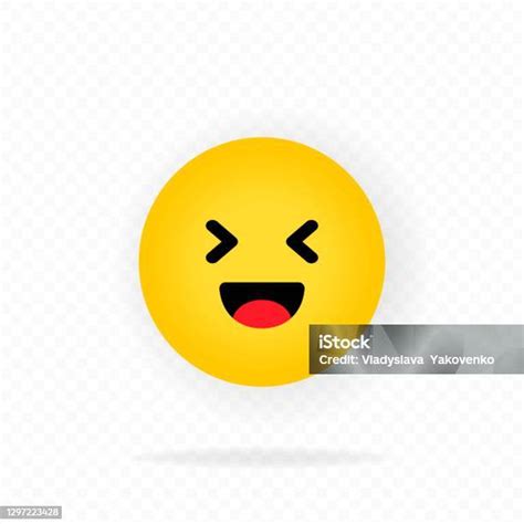 Icône Jaune Demoji Rire Emoji Riant Visage Heureux Avec Lémoticône De