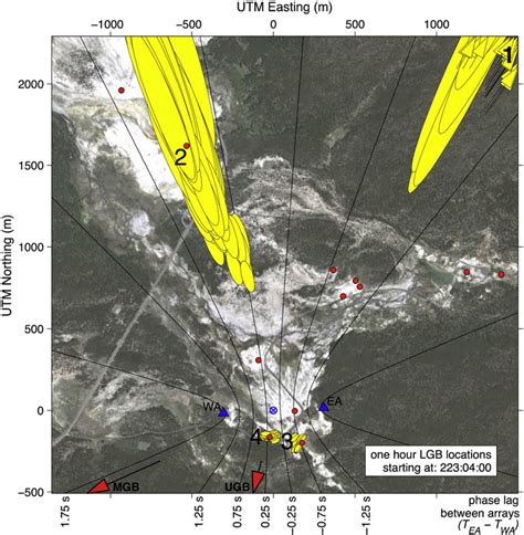 Map Of Infrasound Sources Occurring During The One Hour Period Shown In Download Scientific