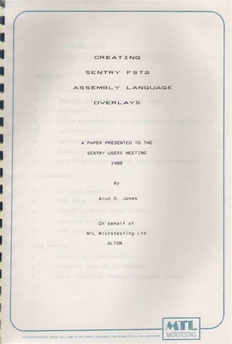 Image Creating Sentry Fst2 Assembly Language Overlays Computing History