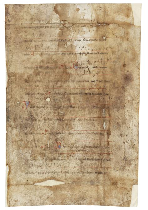 Beneventan Neumes A Leaf From An Antiphonal In Latin Manuscript On Vellum [southern Italy