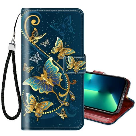 Clearsha Iphone 13 Pro Max Wallet Case For Women Aesthetic Blue