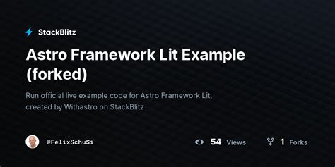 Astro Framework Lit Example Forked Stackblitz