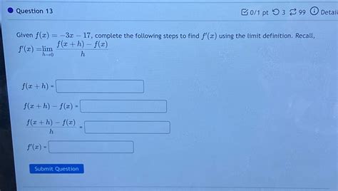 solved given f x 3x 17 ﻿complete the following steps to