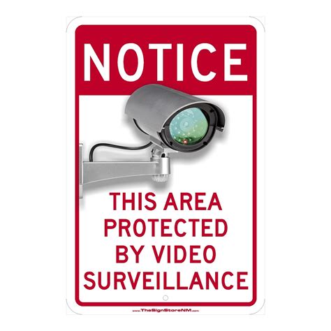 Notice Sign Protected By Video Surveillance The Sign Store NM
