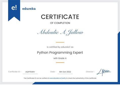 Abdoulie A Jallow On Linkedin Check Out Abdoulies Certificate On Python Programming Expert