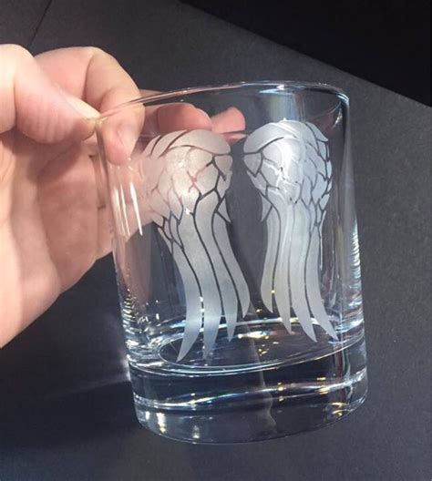 Wings Etched Glass Tumbler 300ml Etsy