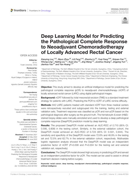 Pdf Deep Learning Model For Predicting The Pathological Complete